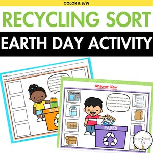 Earth Day Recycling Sort - Recycle Sort Activity - Recycling Cut and ...