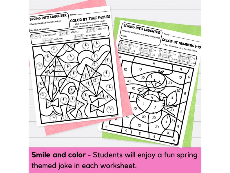 Spring Color by Code | Spring Color by Number Addition Subtraction ...