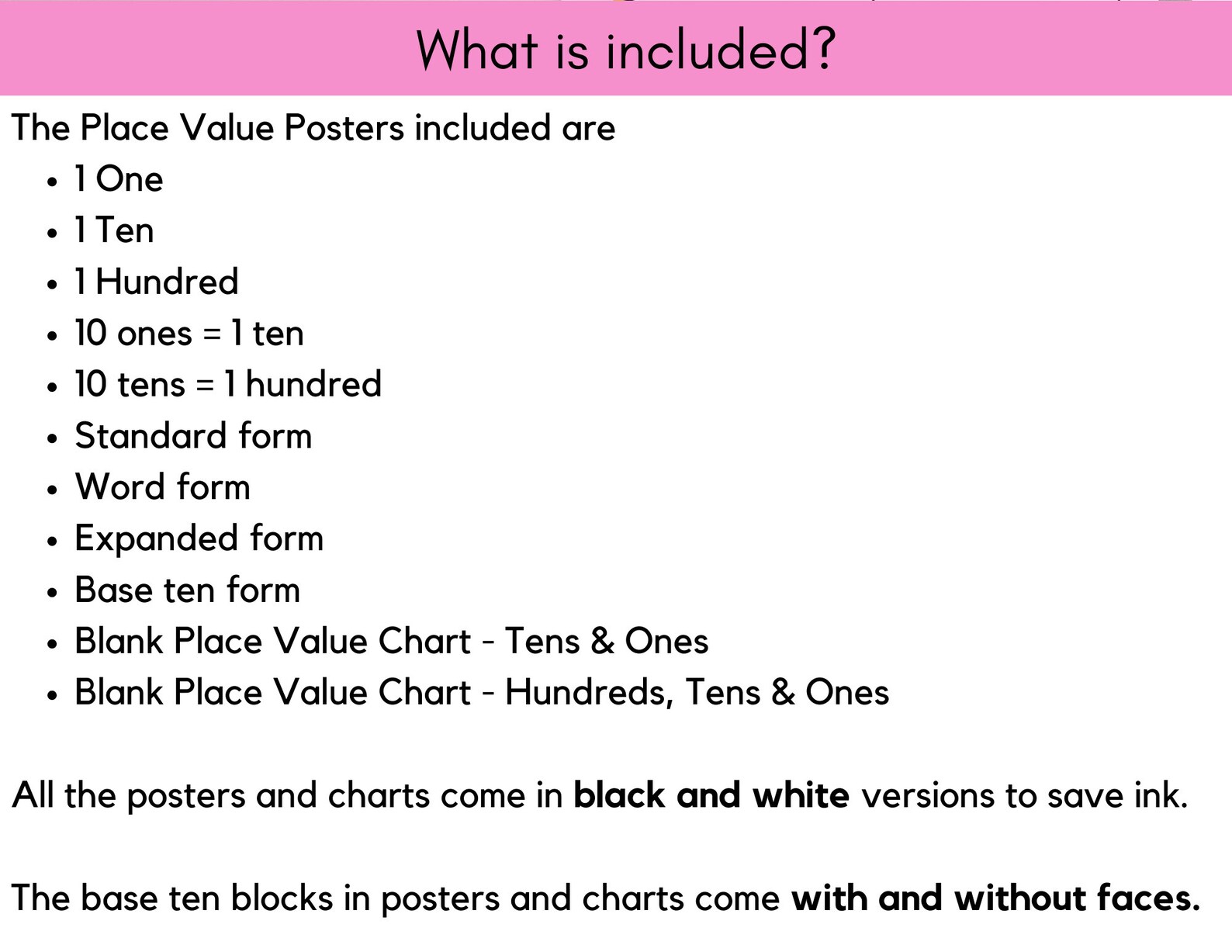 Place Value Posters and Charts Printable | Standard Form, Word Form ...