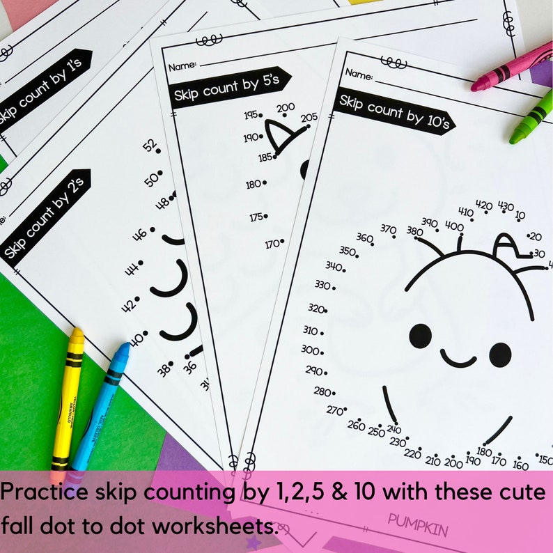Fall Skip Counting Dot to Dot ABC Order Dot to Dot Worksheets Fall ...