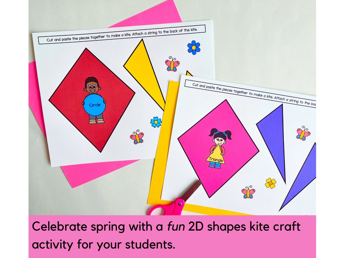 Kite Craft | 2D Shape Craft | Printable Spring Craftivity for Pre K ...