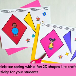 Kite Craft | 2D Shape Craft | Printable Spring Craftivity for Pre K ...