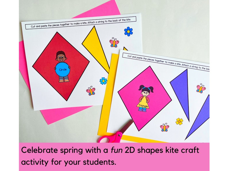 Kite Craft | 2D Shape Craft | Printable Spring Craftivity for Pre K ...