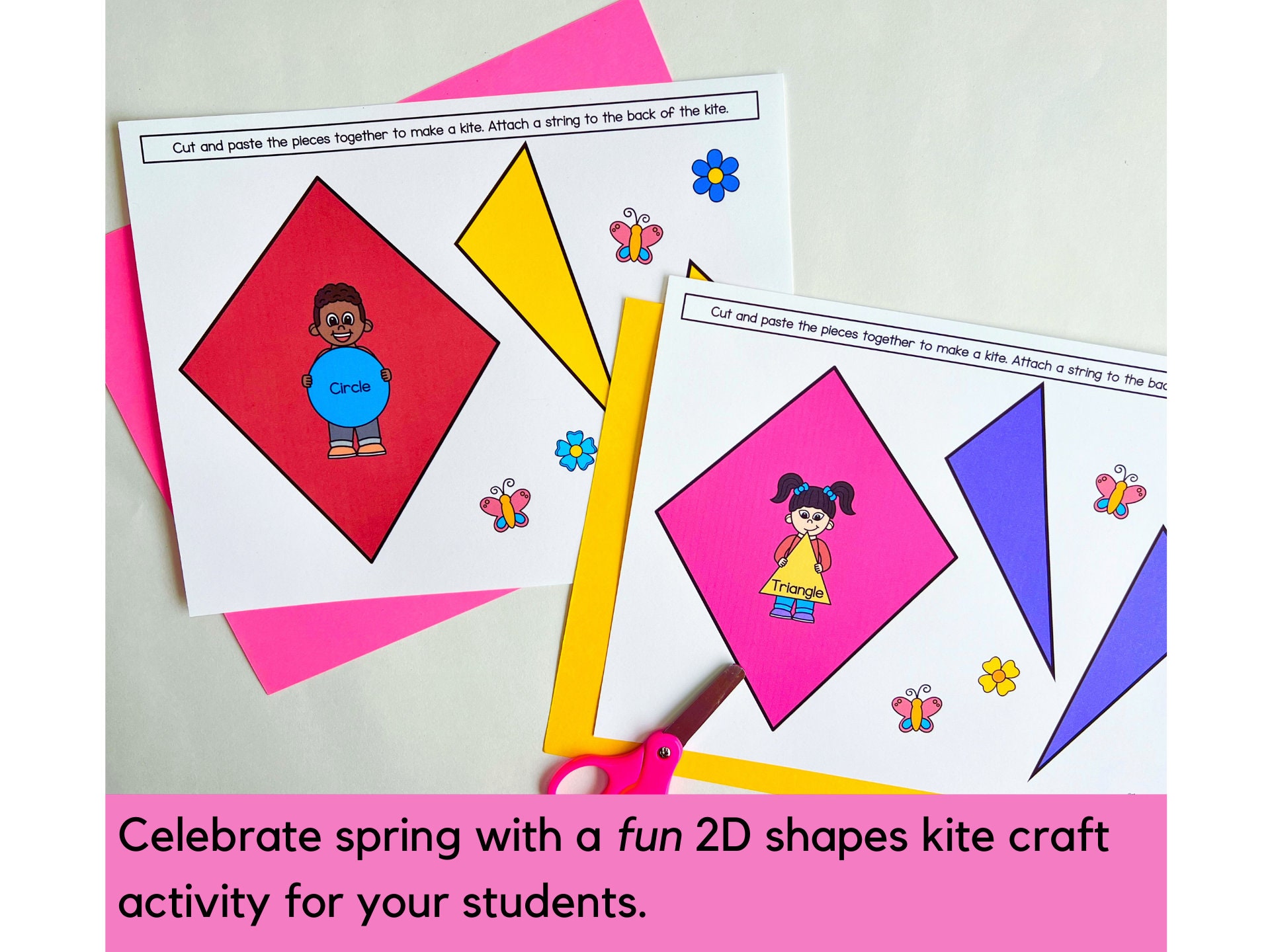 Kite Craft | 2D Shape Craft | Printable Spring Craftivity for Pre K ...