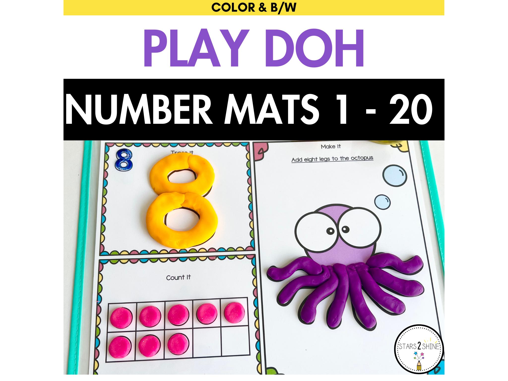 Printable Playdough Number Mats 1 - 20 With Ten Frames | Number ...