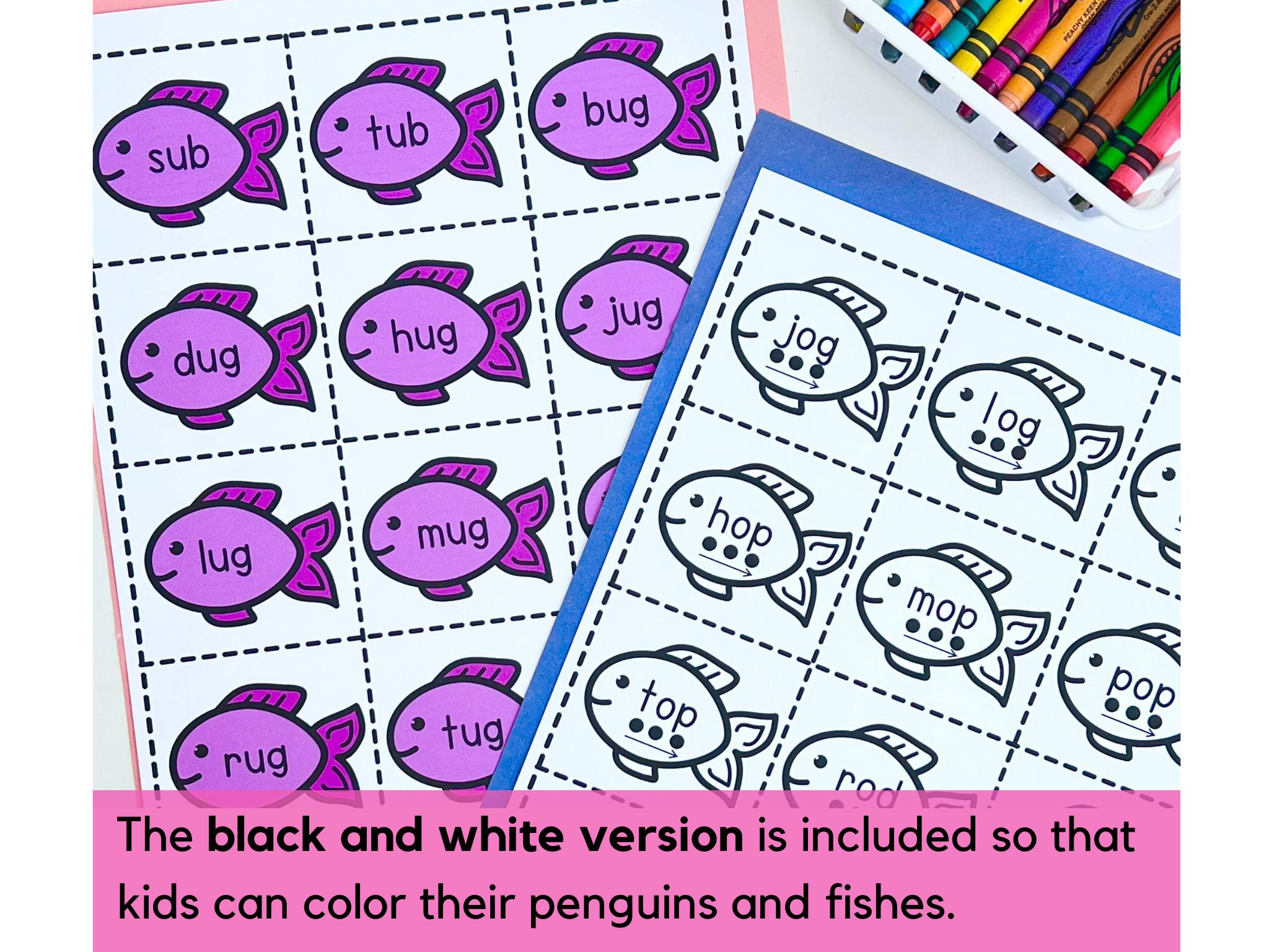 Winter CVC Words | Feed the Penguin CVC Words Kindergarten Activity ...