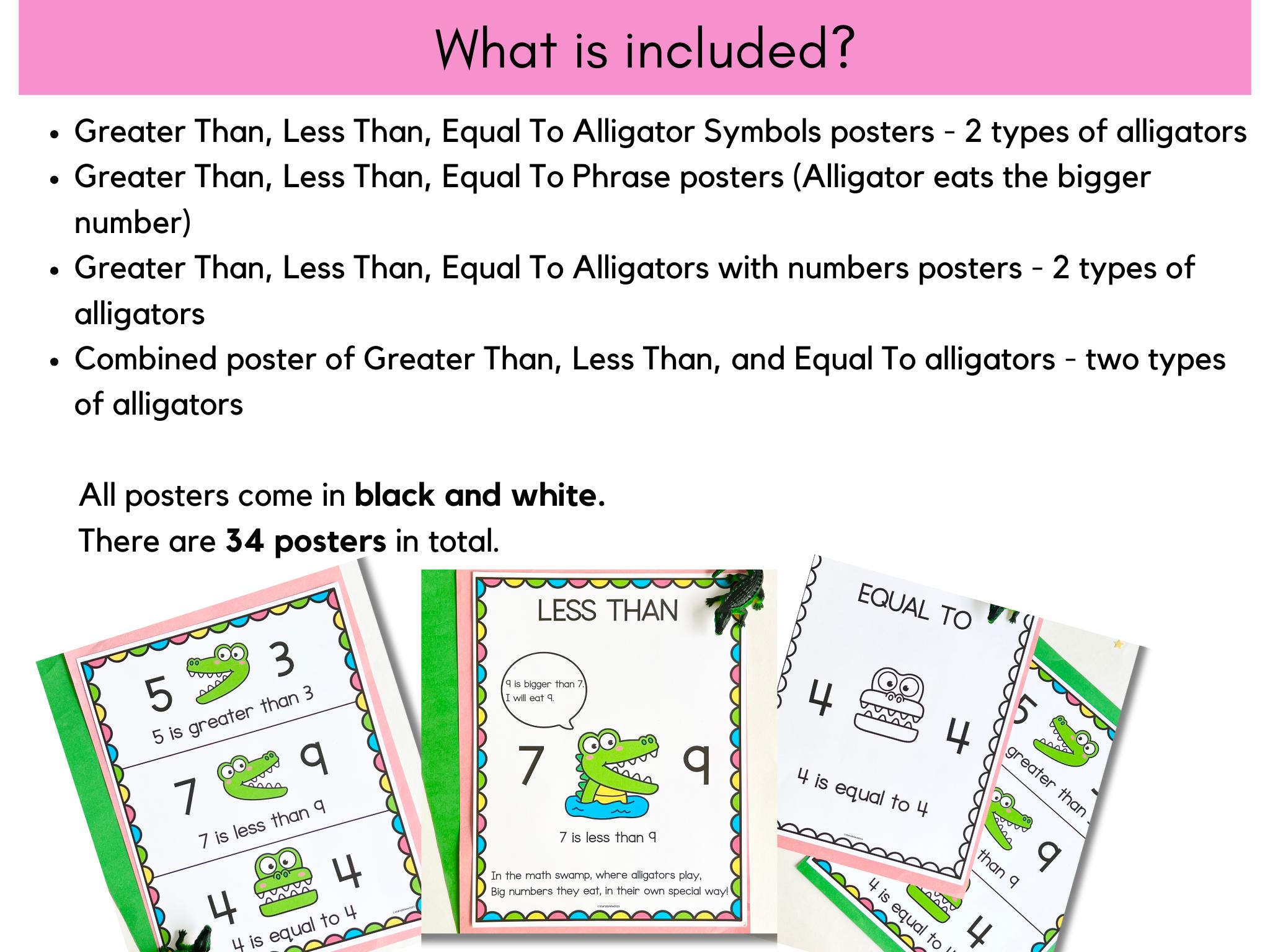 Greater Than Less Than Alligator Posters | Greater Than Less Than Equal ...