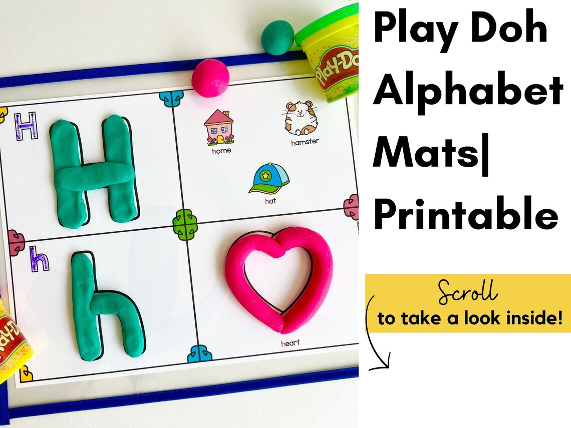 Play Doh Alphabet Mats | Printable Playdough Mats | Alphabet Playdough ...