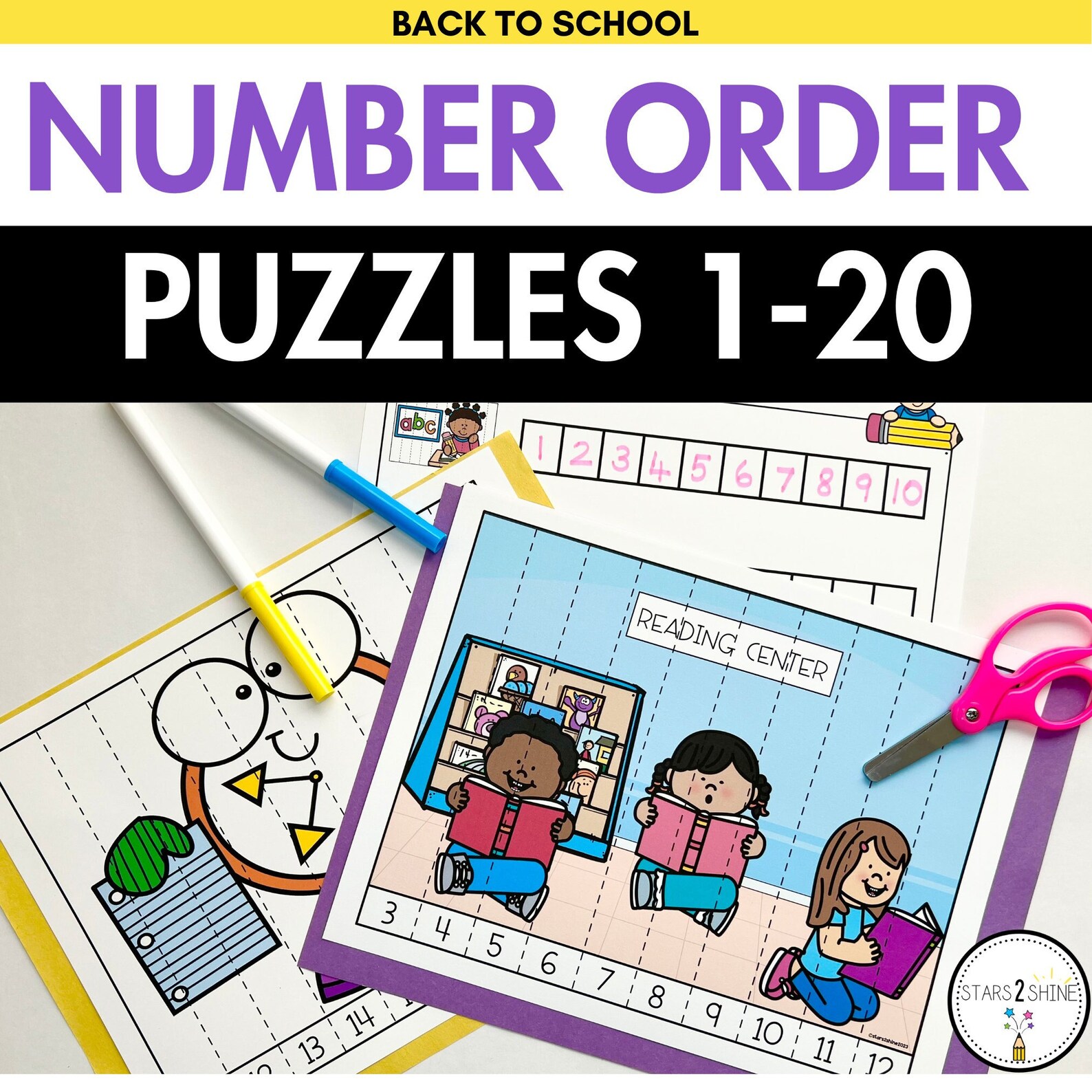 Back to School Math Number Order Puzzles and Writing Numbers 1-20 ...