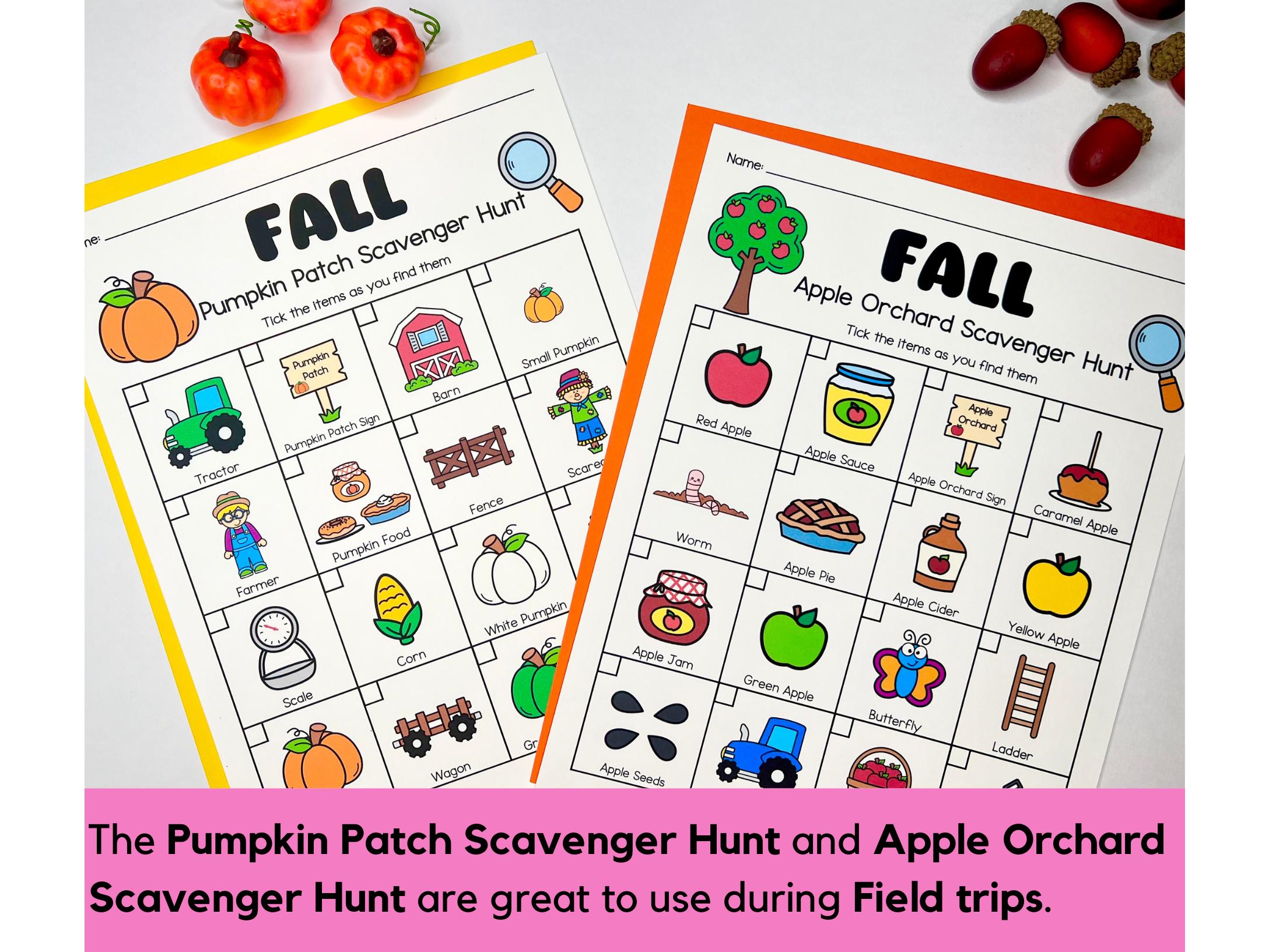 Fall Scavenger Hunt | Nature Walk Scavenger Hunt | Pumpkin Patch ...