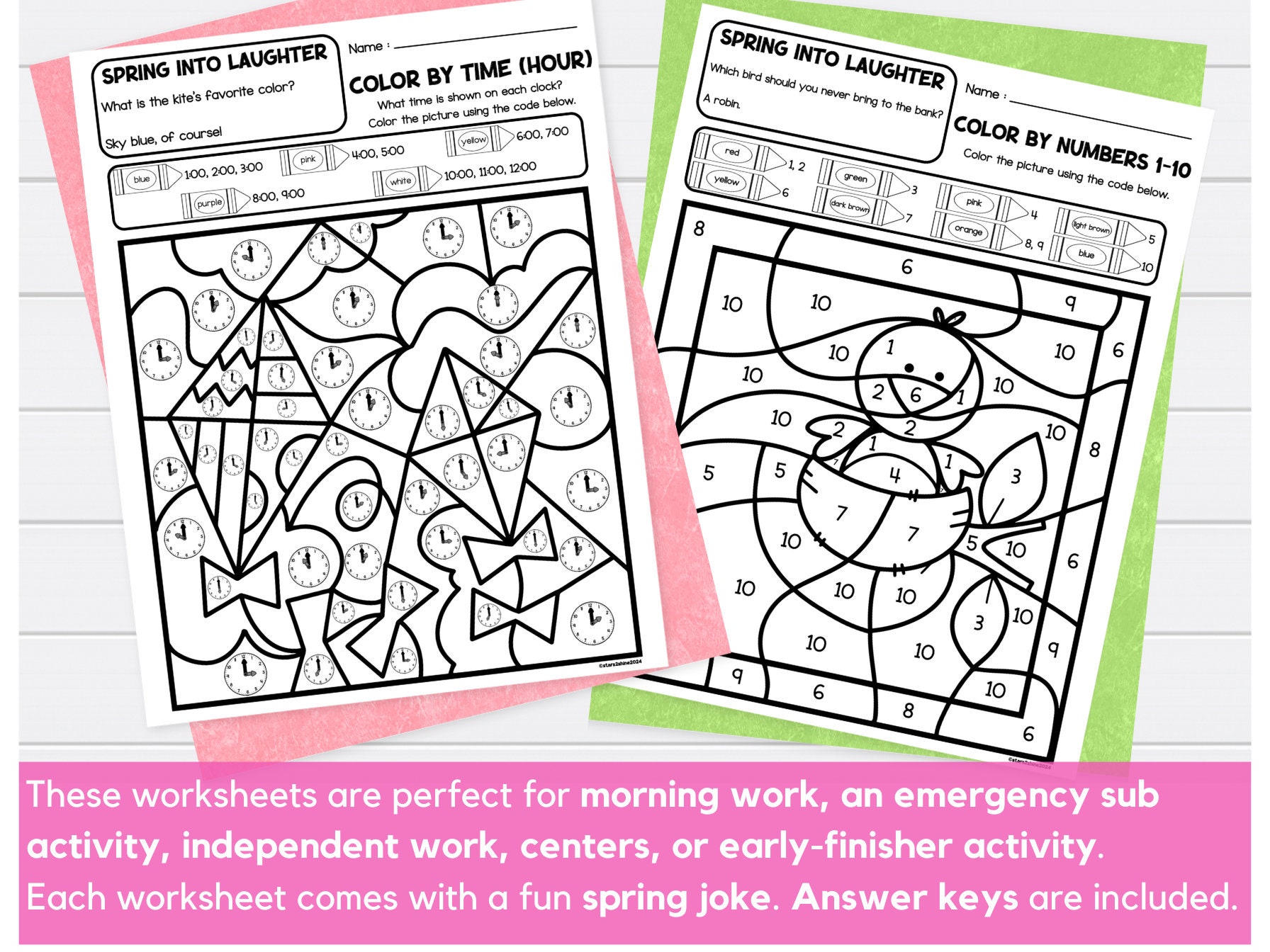 Spring Color by Code | Spring Color by Number Addition Subtraction ...