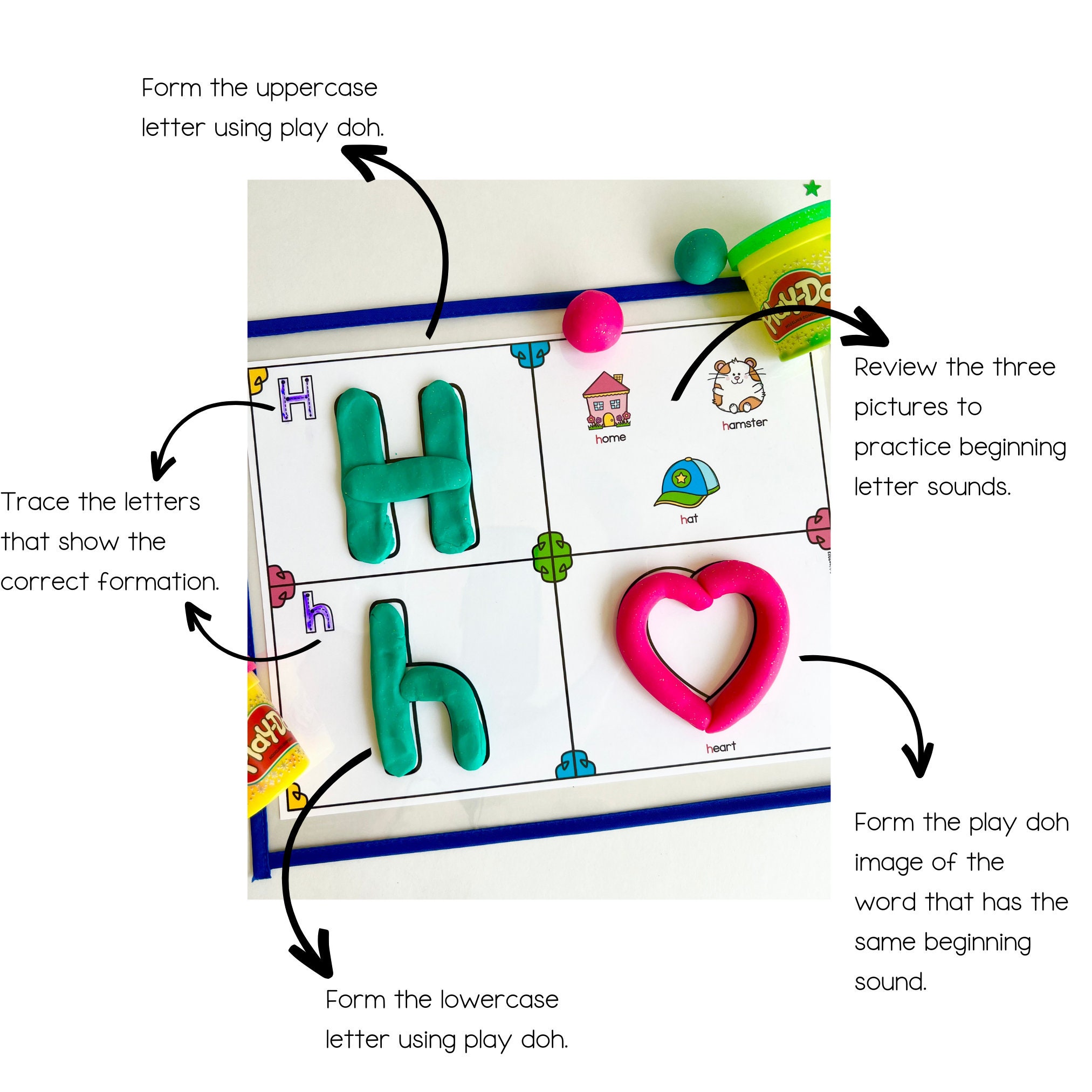 Play Doh Alphabet Mats | Printable Playdough Mats | Alphabet Playdough ...