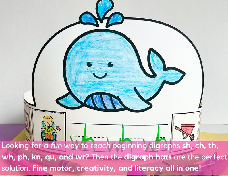 Beginning Digraph Crafts | Beginning Digraph Hats | Trace Cut and Paste ...