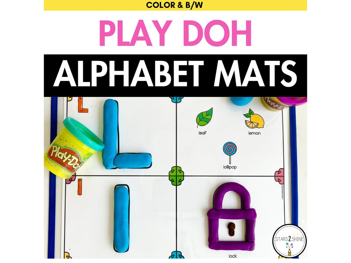 Play Doh Alphabet Mats | Printable Playdough Mats | Alphabet Playdough ...