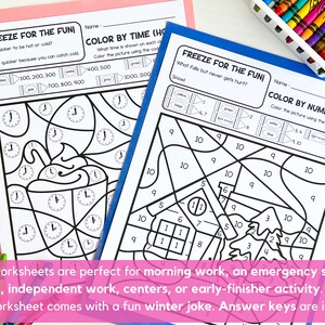 Winter Color by Code | Winter Color by Number Addition Subtraction ...