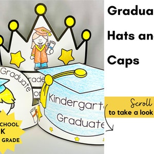 Printable Graduation Hat and Graduation Cap for Preschool, Kindergarten ...