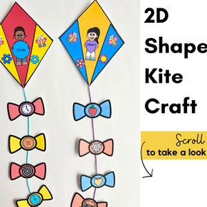 Kite Craft | 2D Shape Craft | Printable Spring Craftivity for Pre K ...