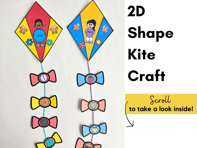 Kite Craft | 2D Shape Craft | Printable Spring Craftivity for Pre K ...