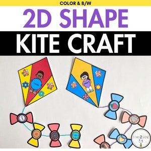 Kite Craft | 2D Shape Craft | Printable Spring Craftivity for Pre K ...