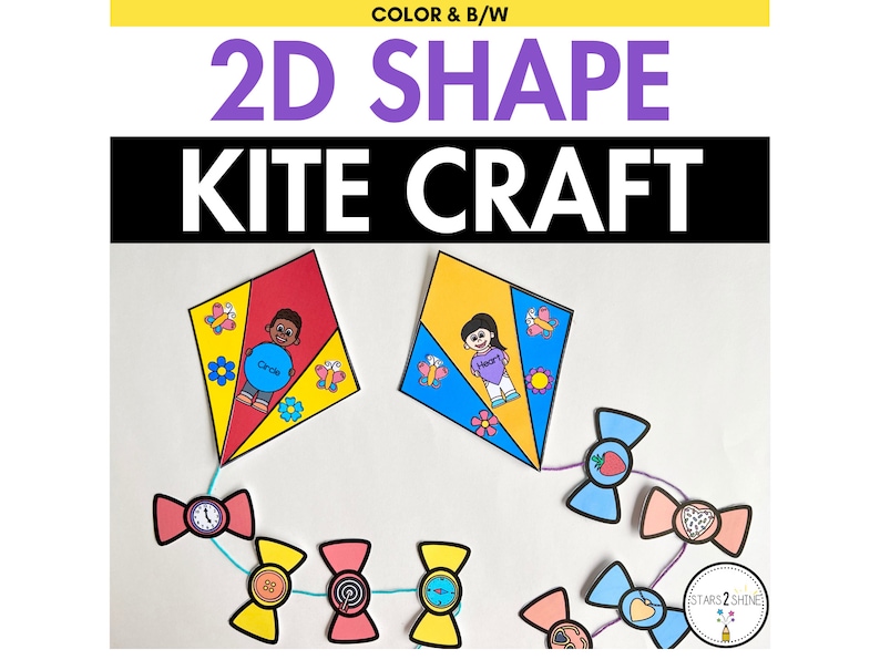 Kite Craft | 2D Shape Craft | Printable Spring Craftivity for Pre K ...