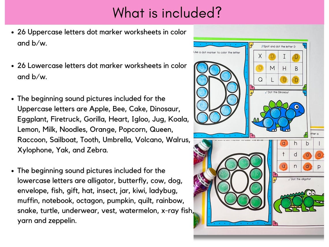 Alphabet Dot Marker Printable Worksheets | Letters Bingo Dauber ...