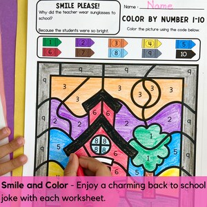 Back to School Color by Number Pre K | Color by Number Math Worksheets ...