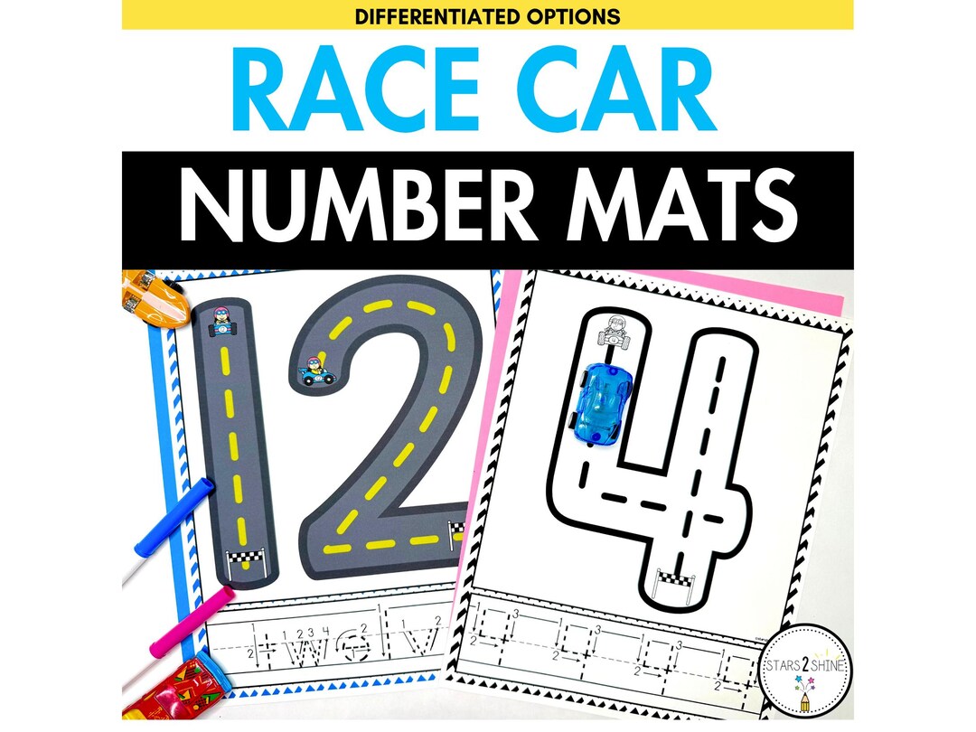 Race Car Number Formation Mats | Road Numbers Fine Motor Activity ...