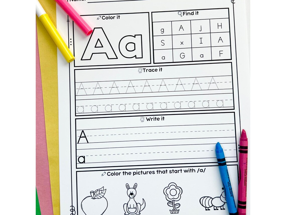 Alphabet Trace and Write Worksheets | Beginning Sounds & Letter ...