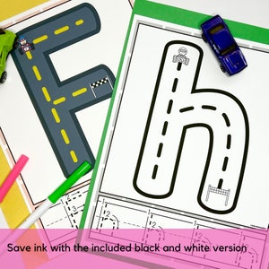 Race Car Letter Formation Mats Road Alphabet Fine Motor - Etsy