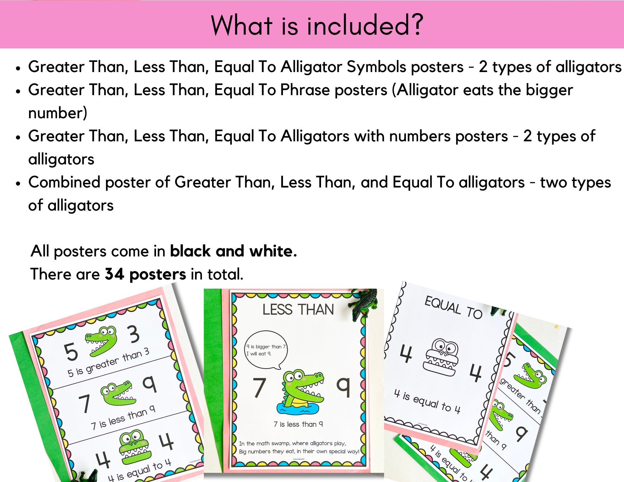 Greater Than Less Than Alligator Posters | Greater Than Less Than Equal ...