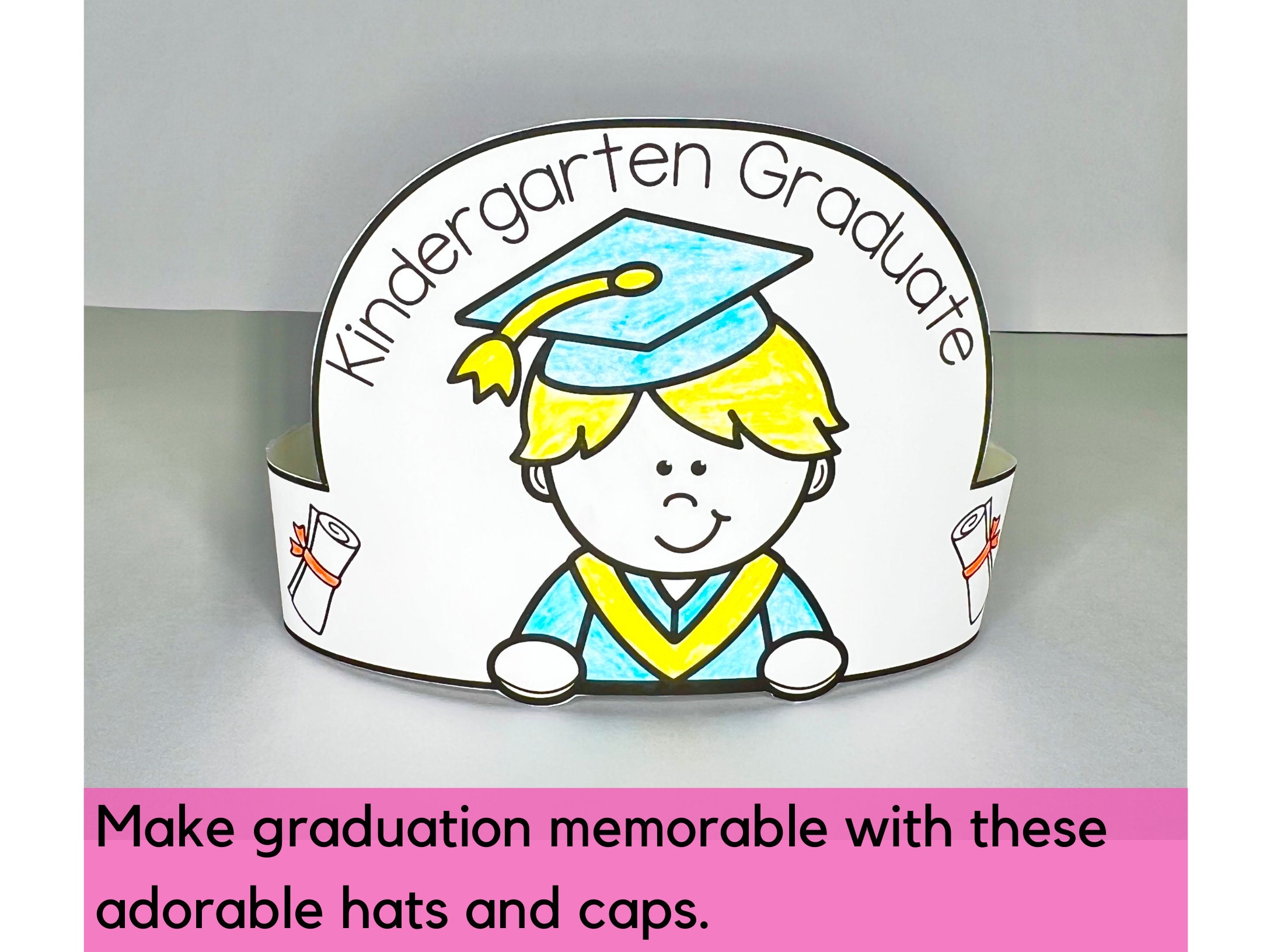Printable Graduation Hat and Graduation Cap for Preschool, Kindergarten ...