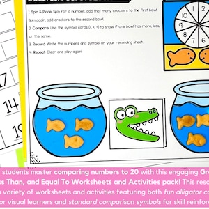 Greater Than Less Than Equal to Worksheet | Comparing Numbers to 20 ...