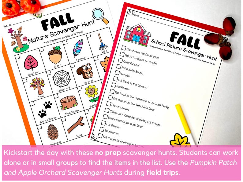 Fall Scavenger Hunt | Nature Walk Scavenger Hunt | Pumpkin Patch ...