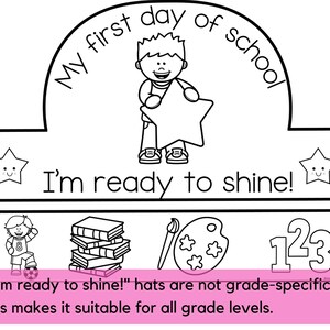 First Day of School Crowns or Hat for Preschool, Kindergarten, 1st ...