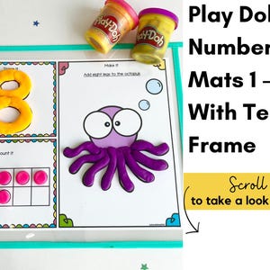 Printable Playdough Number Mats 1 - 20 With Ten Frames | Number ...