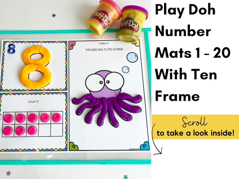 Printable Playdough Number Mats 1 - 20 With Ten Frames | Number ...