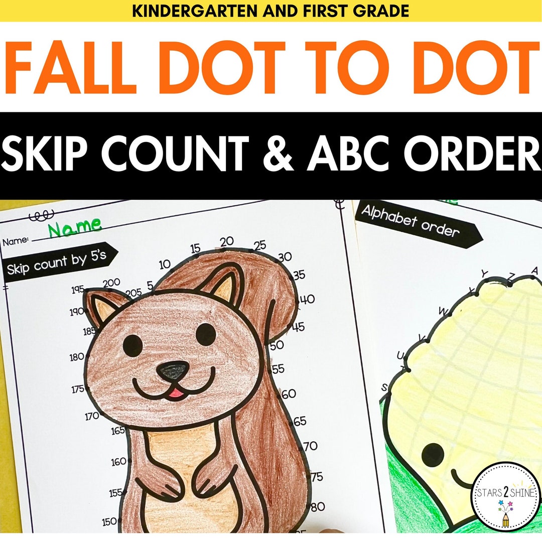 Fall Skip Counting Dot to Dot | ABC Order Dot to Dot Worksheets | Fall ...