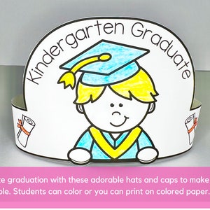 Printable Graduation Hat and Graduation Cap for Preschool, Kindergarten ...