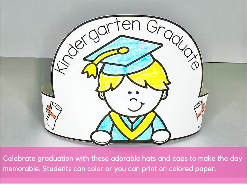 Printable Graduation Hat and Graduation Cap for Preschool, Kindergarten ...