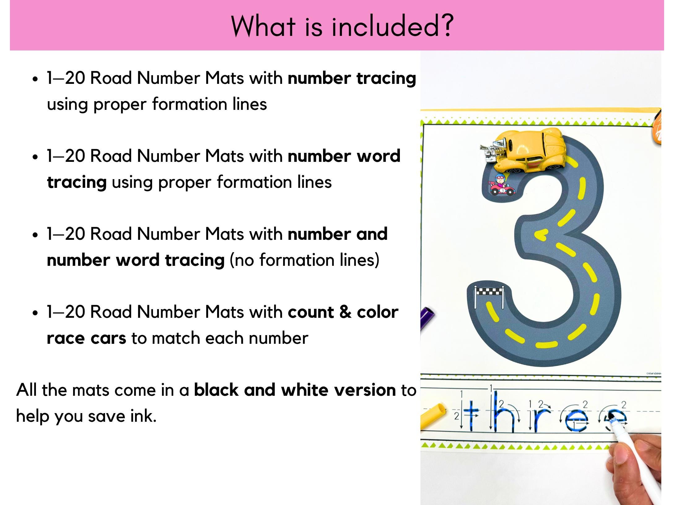 Race Car Number Formation Mats | Road Numbers Fine Motor Activity ...