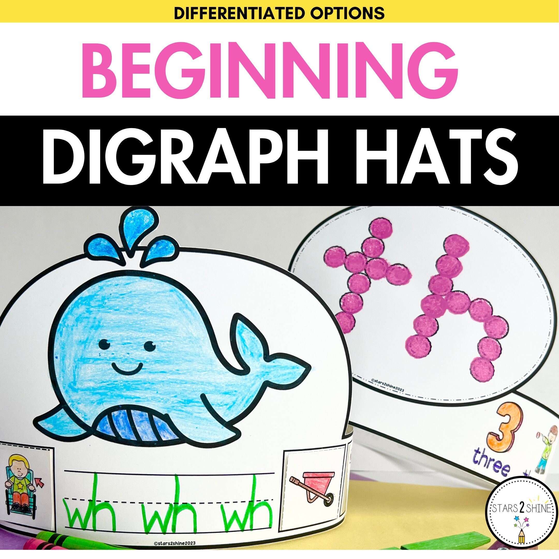 Beginning Digraph Crafts | Beginning Digraph Hats | Trace Cut and Paste ...