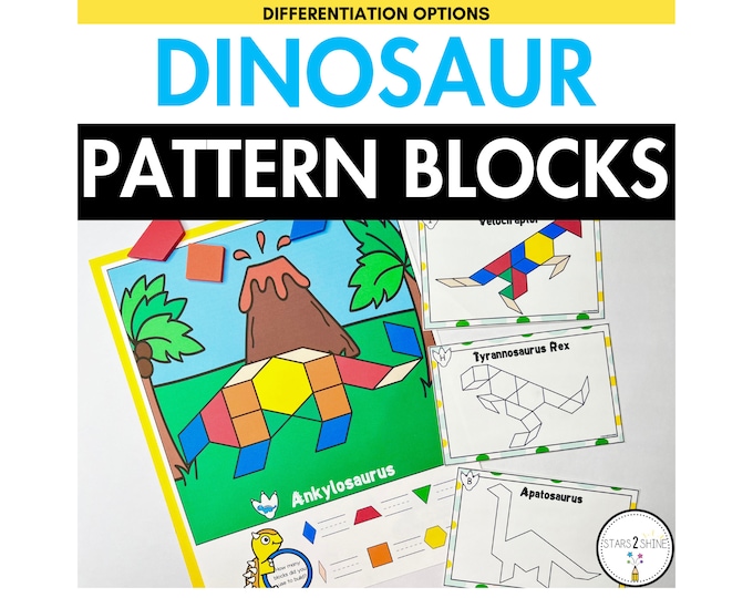 Dinosaur Pattern Blocks Printable Templates. Preschool and Kindergarten ...
