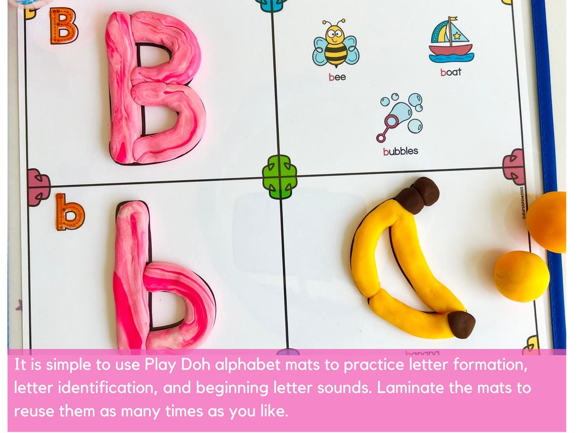 Play Doh Alphabet Mats | Printable Playdough Mats | Alphabet Playdough ...