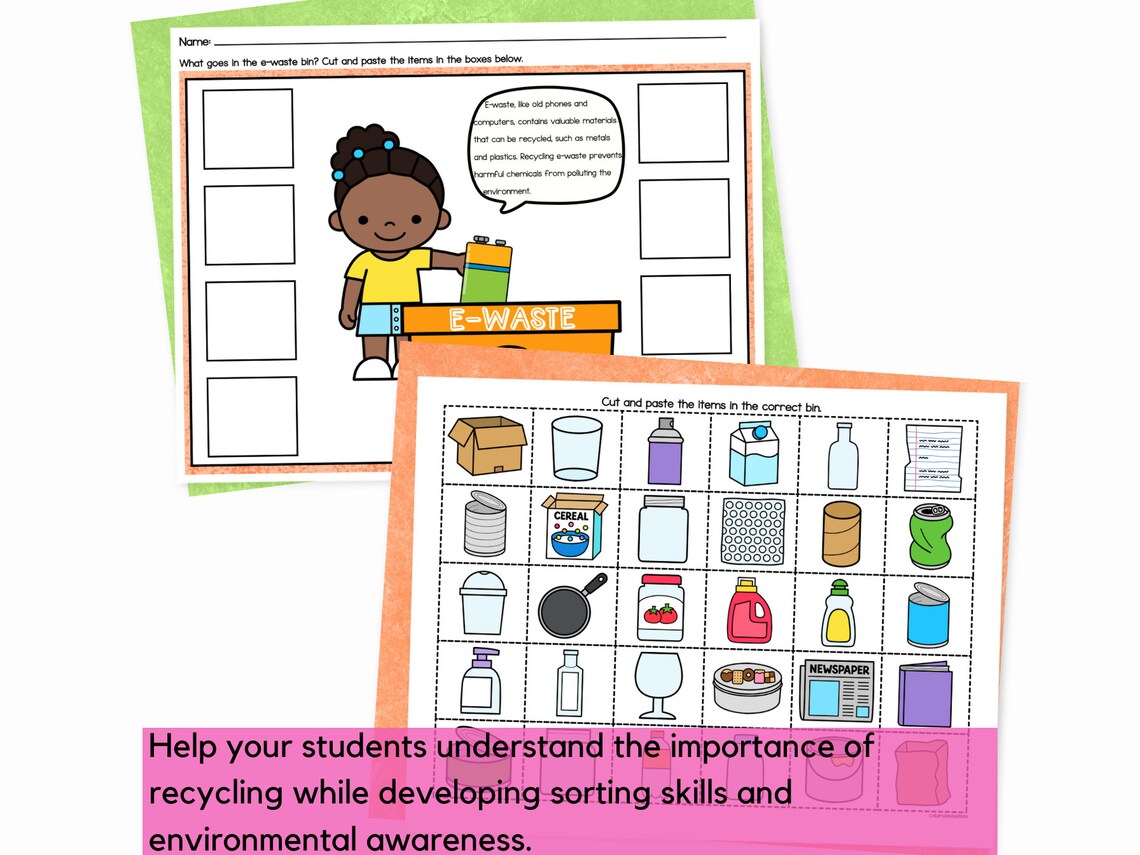 Earth Day Recycling Sort - Recycle Sort Activity - Recycling Cut and ...