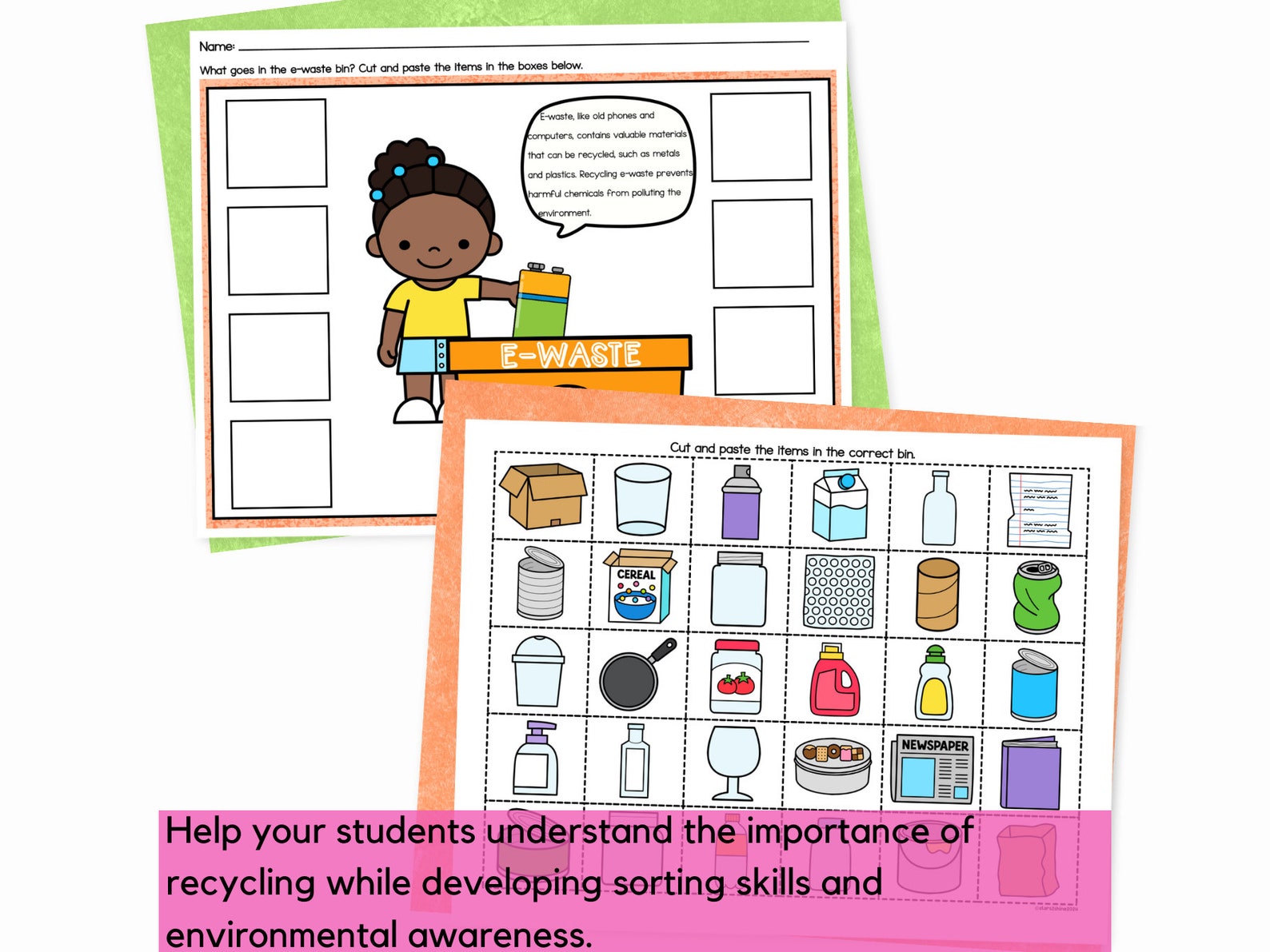 Earth Day Recycling Sort - Recycle Sort Activity - Recycling Cut and ...