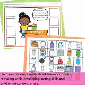 Earth Day Recycling Sort - Recycle Sort Activity - Recycling Cut and ...