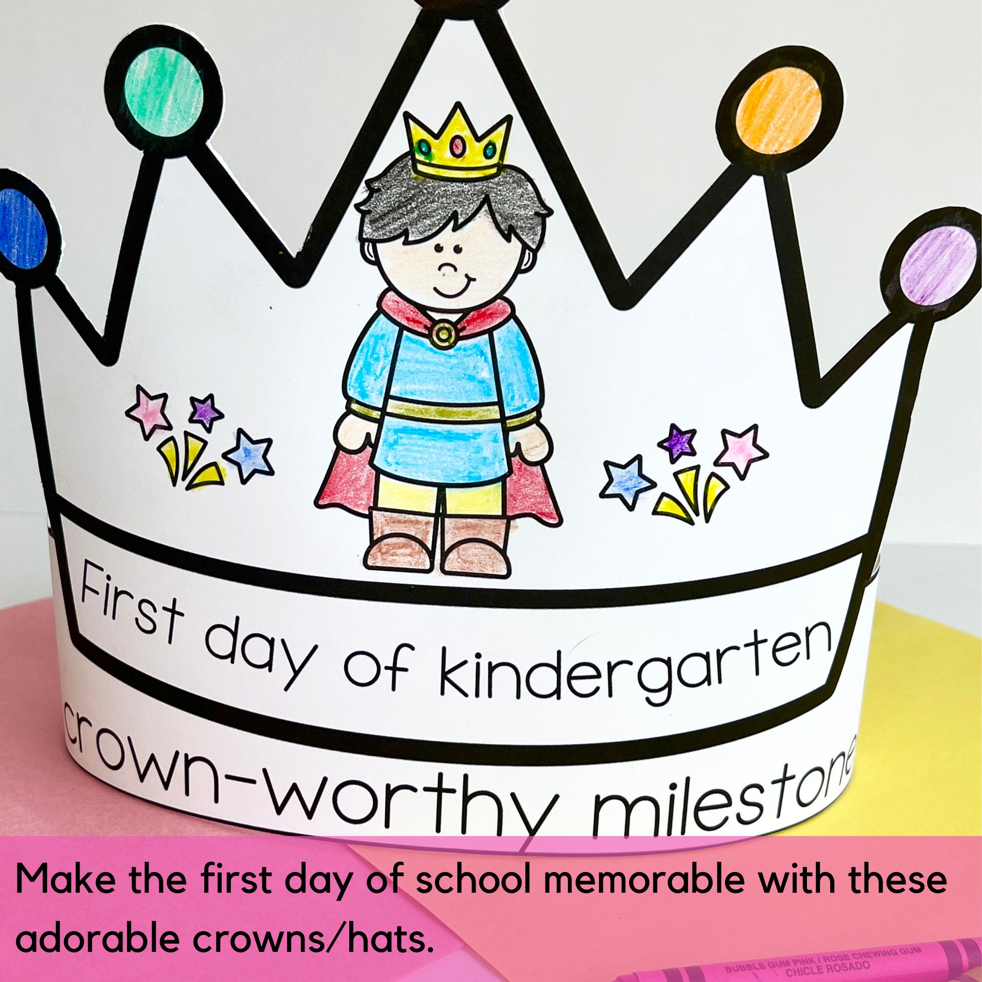First Day of School Crowns or Hat for Preschool, Kindergarten, 1st ...