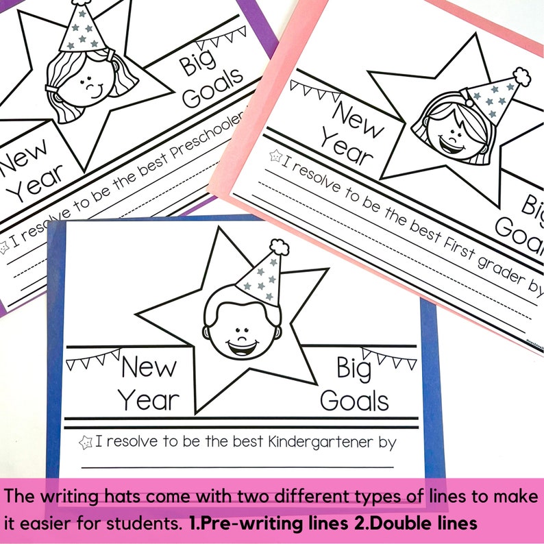 New Years Hat 2024 Crown | New Years Resolution Writing for Preschool ...