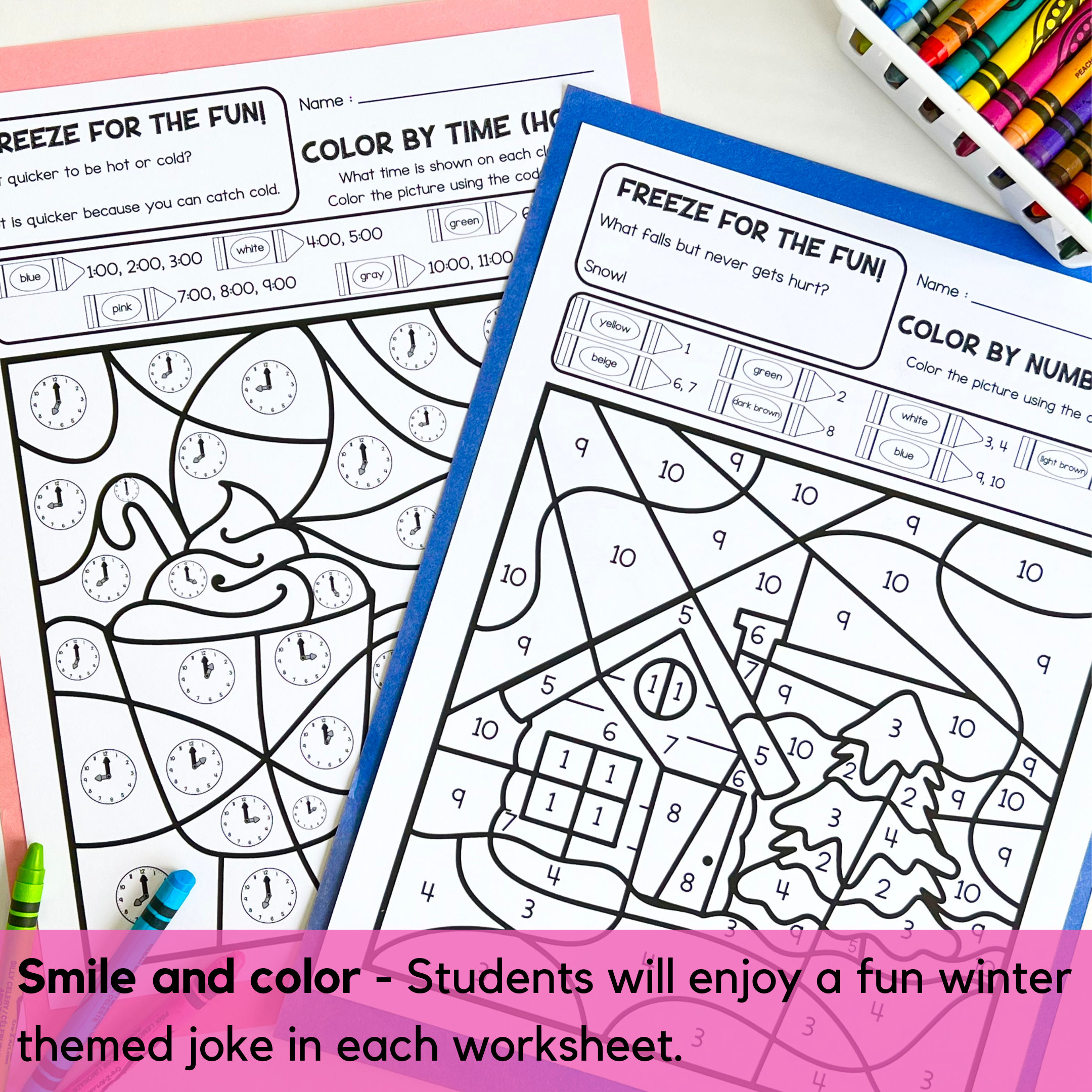 Winter Color by Code | Winter Color by Number Addition Subtraction ...