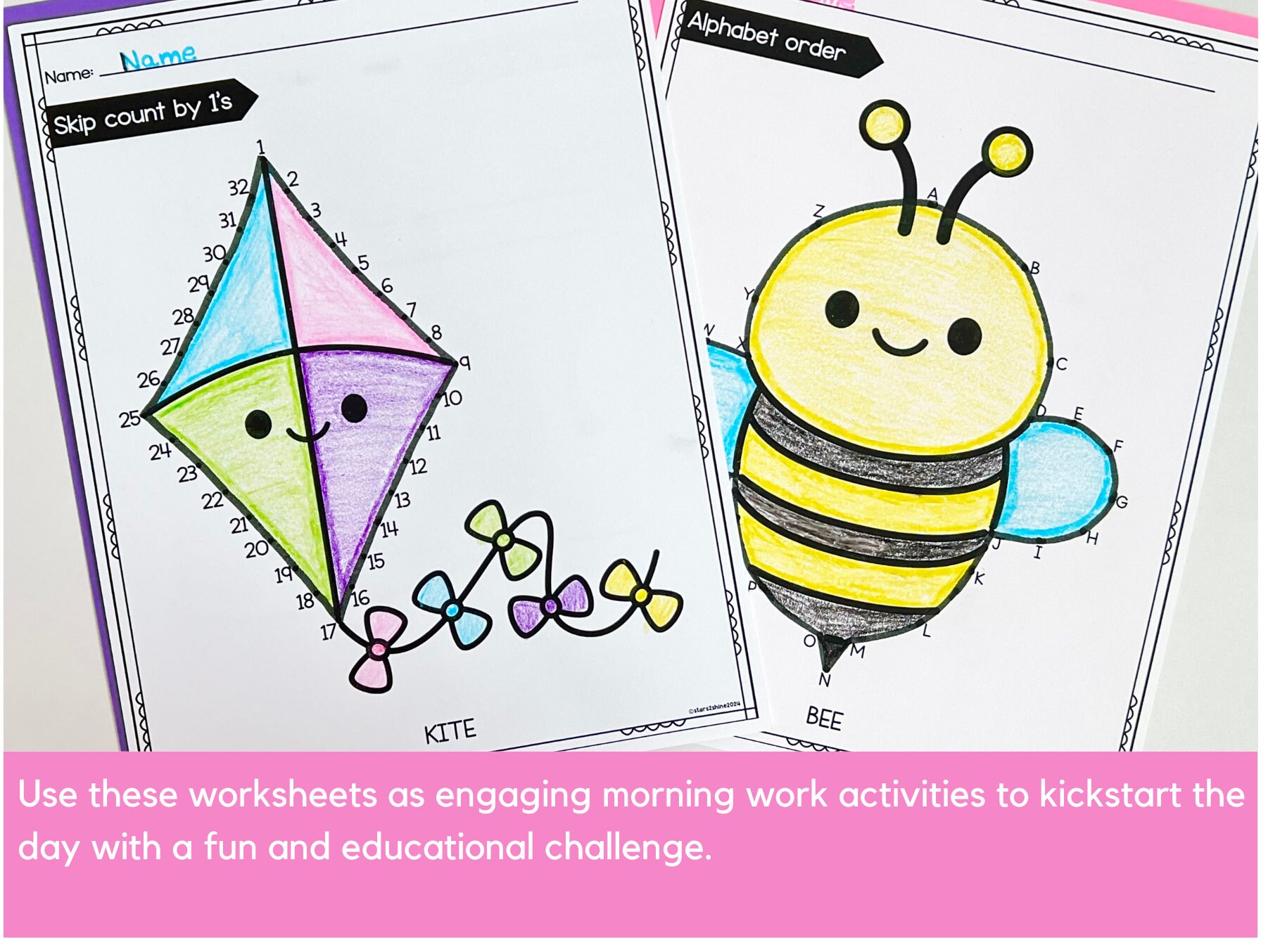 Spring Skip Counting Dot to Dot ABC Order Dot to Dot Worksheets Spring ...